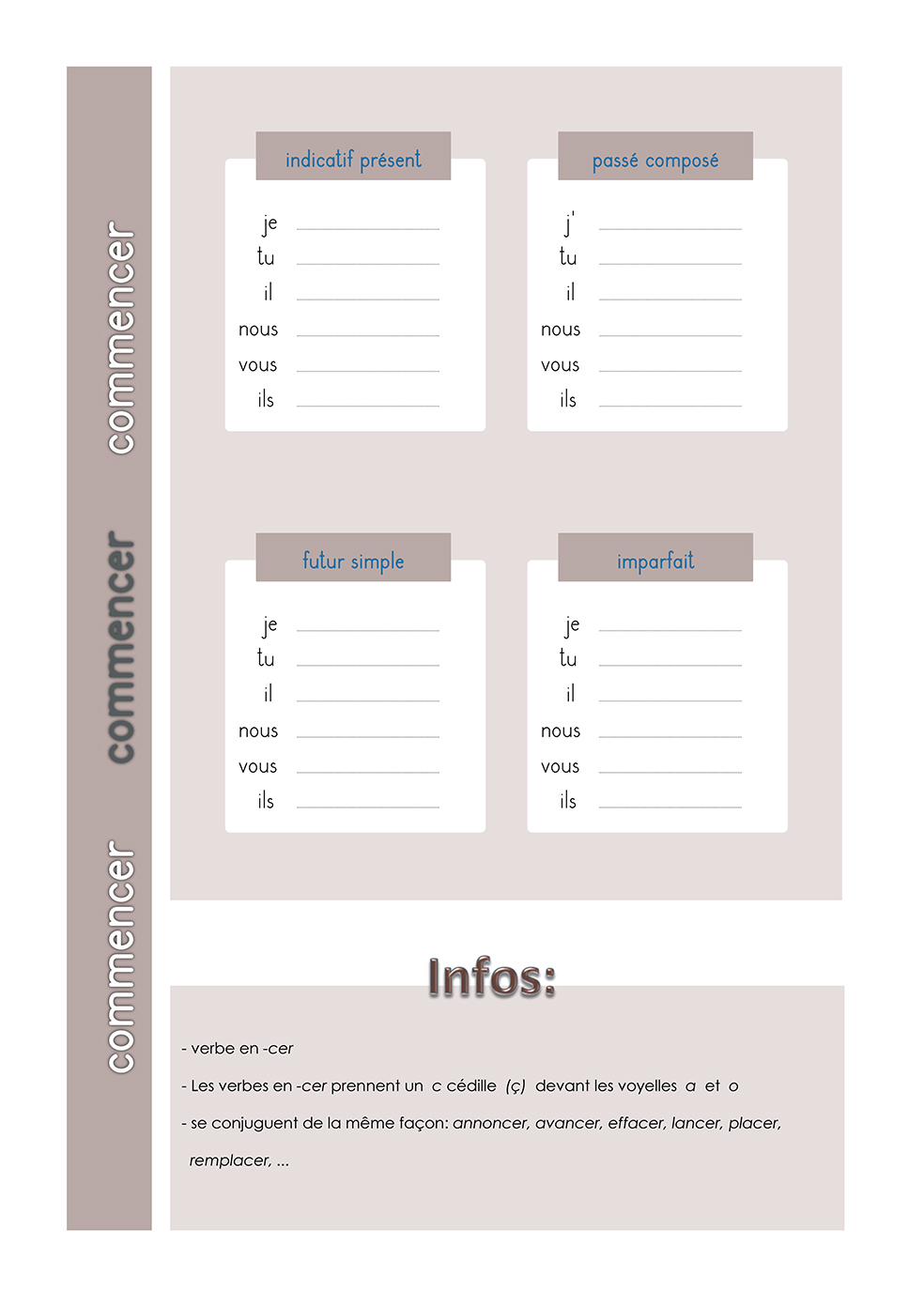 SNE SHOP - Mon cahier de verbes - Cycle 4